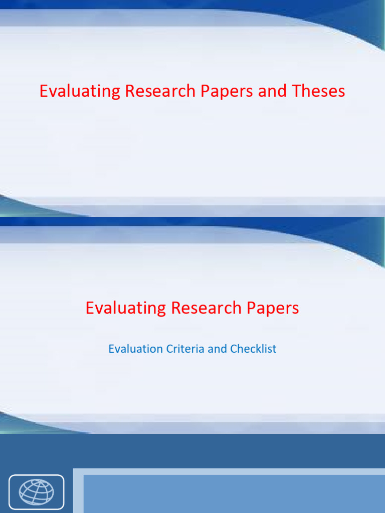 Evaluating Research Papers&Thesis.21 | PDF | Methodology | Thesis