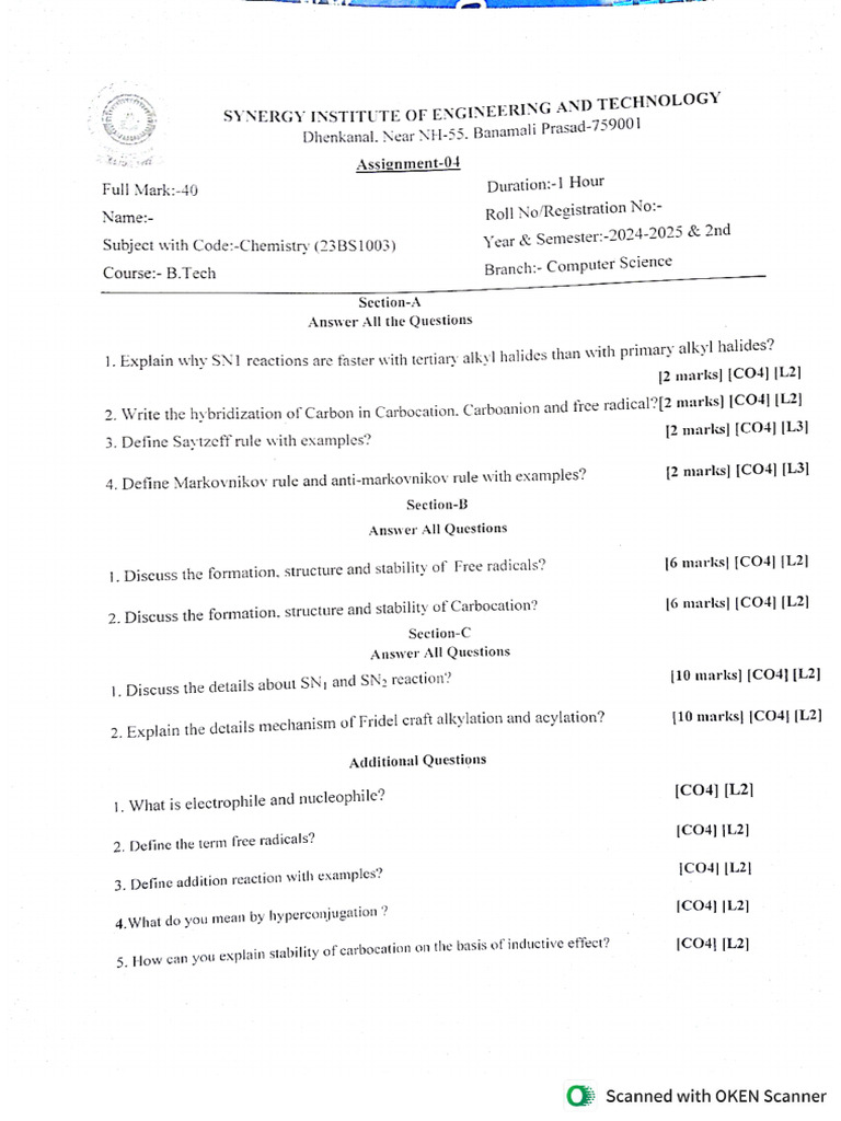 Chem Assignment 4 - 1 | PDF
