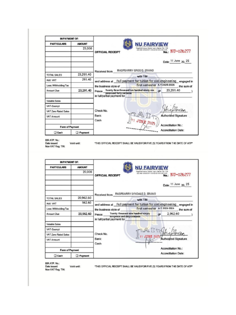 Nu Reciept | PDF