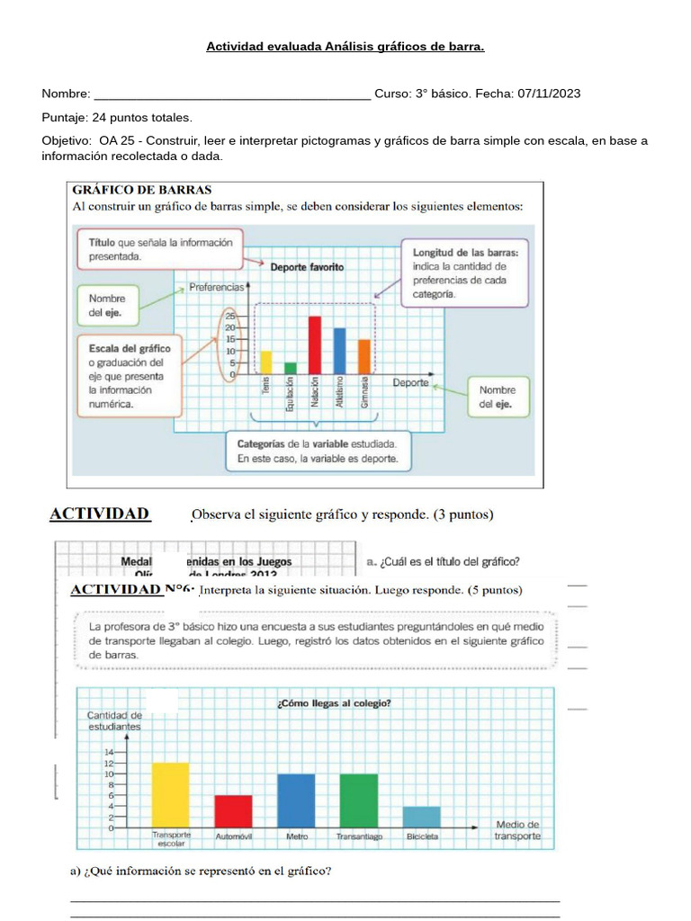 Actividad Evaluada Análisis Gráficos de Barra | PDF