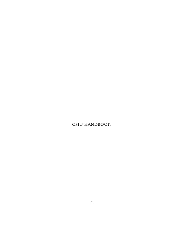 CMU Students Handbook 2023-2024 Updated | PDF | Engineering | Automation