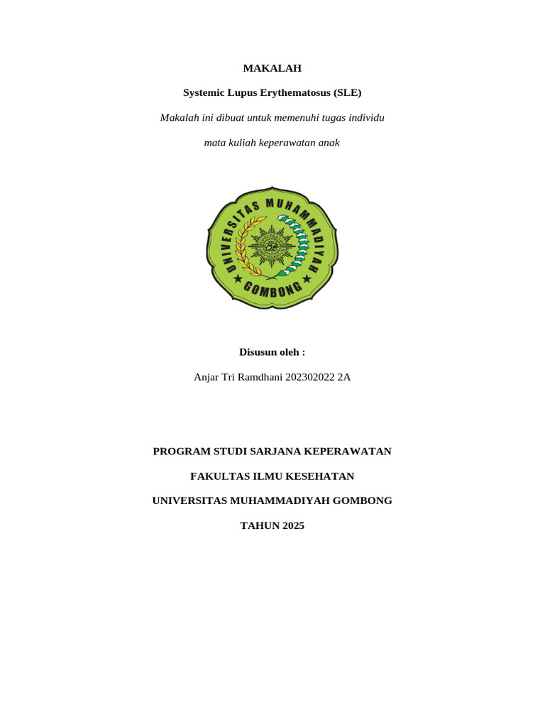 Anjar Tri Ramdhani_202302022_2A_Tugas Makalah SLE Pada Anak | PDF
