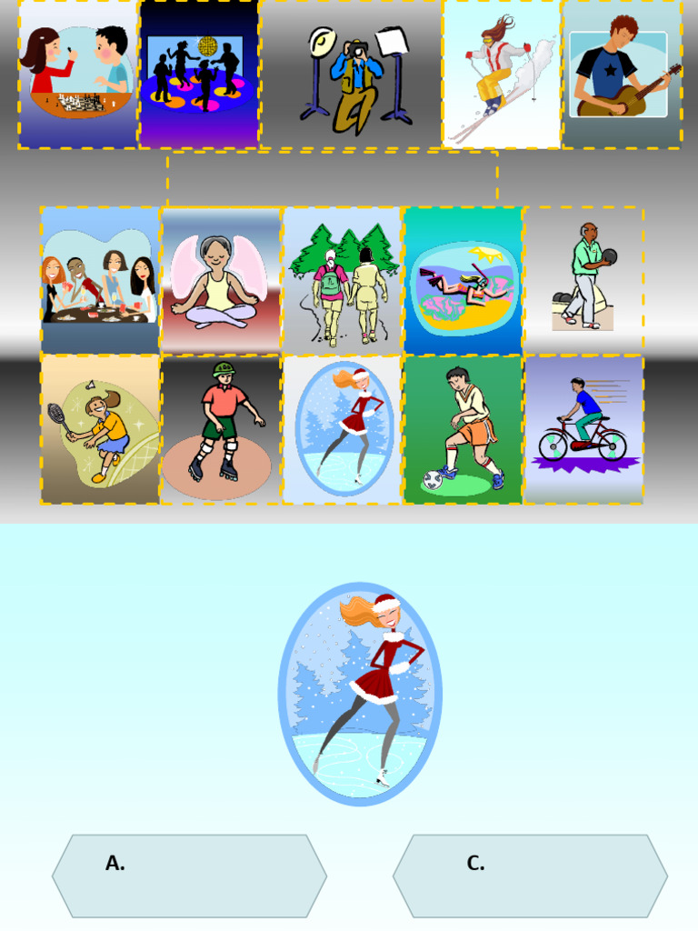 Free Time PPT Picture Description Exercises Picture Dictionaries | PDF