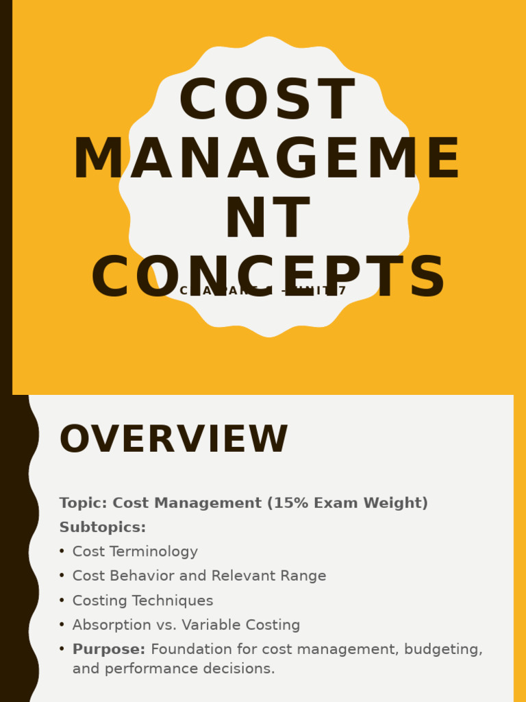 Cost Management Concepts | PDF | Cost | Cost Accounting