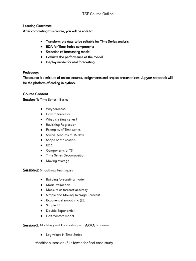 Time Series Forecasting 1 Pdf Autoregressive Integrated Moving
