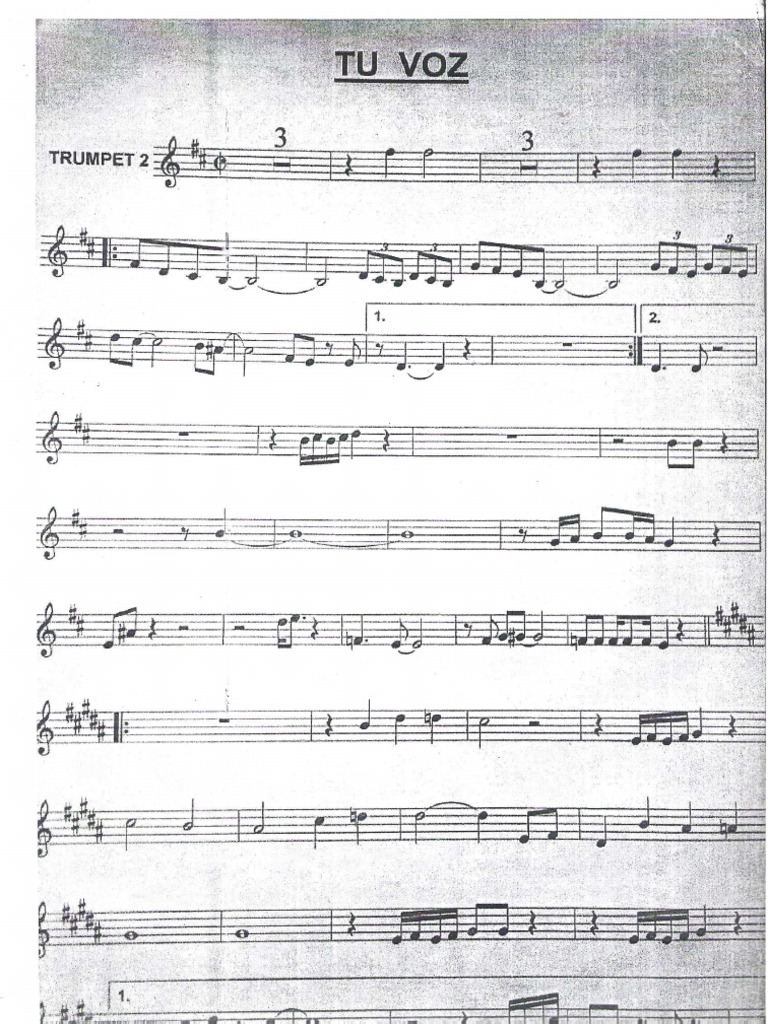 TU VOZ-Trumpet 2 | PDF
