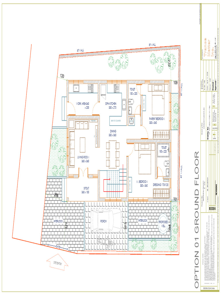 Ground Floor Plan for Residential Project | PDF | Architectural Design ...