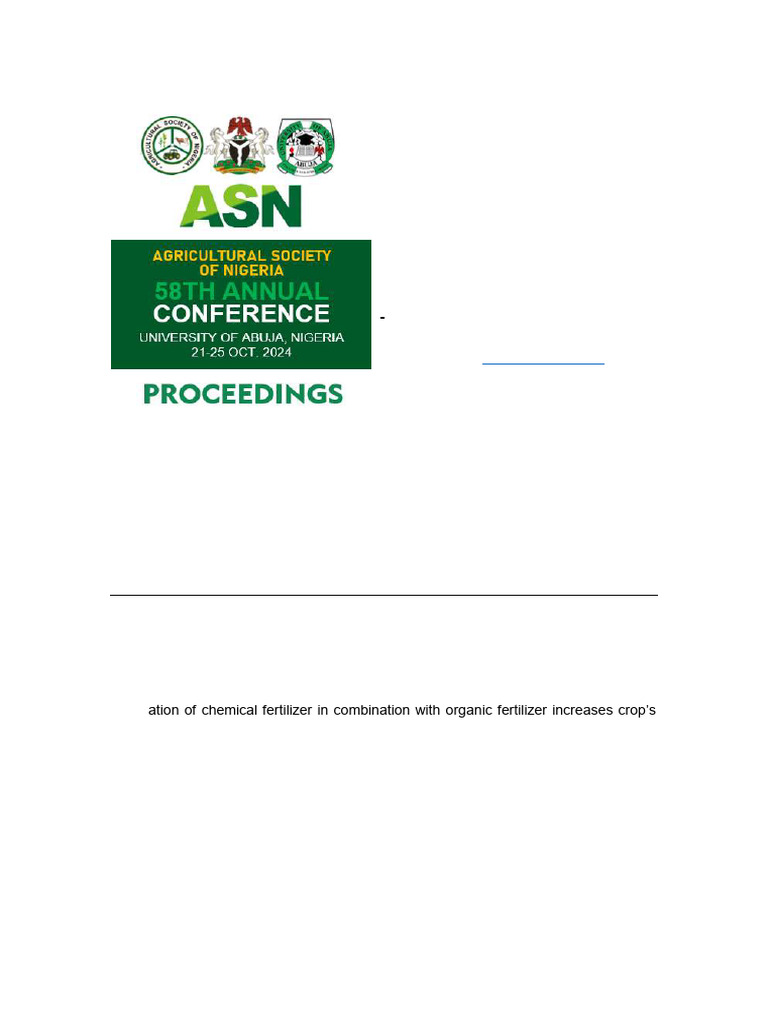 Conference proceeding | PDF | Agriculture | Fertilizer