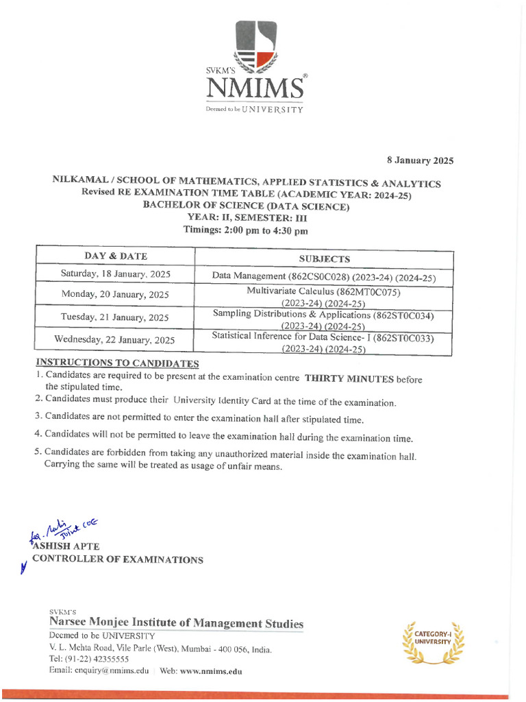 BSC Data Science Sem III - Revise MMewICHk96 | PDF