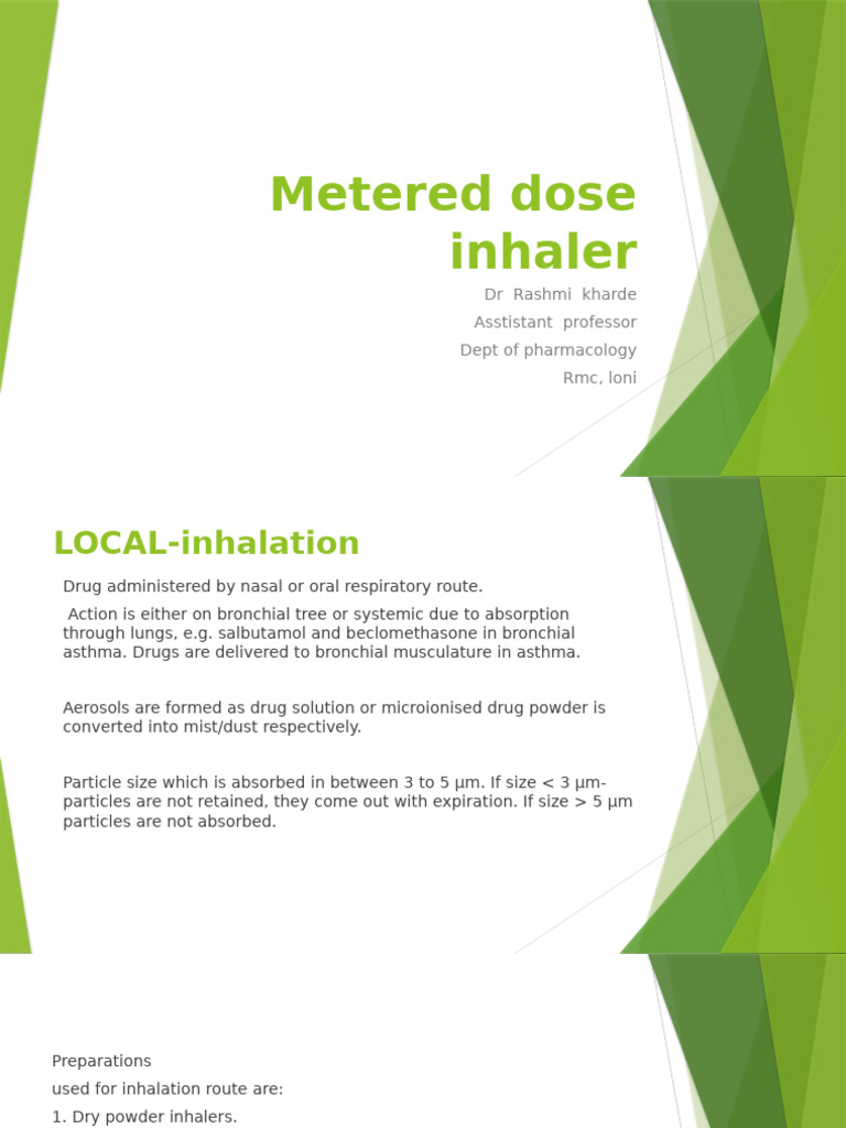 Metered Dose Inhaler Usage and Care | PDF | Clinical Medicine | Medical ...