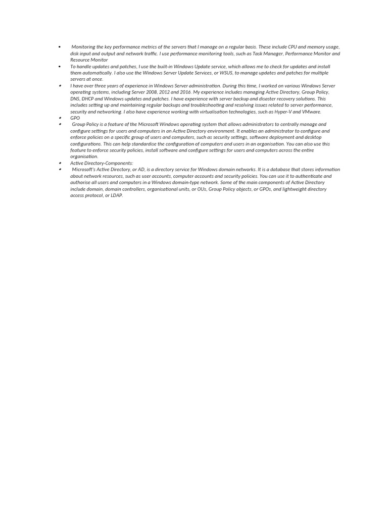 Monitoring The Key Performance Metrics of The Servers That I Manage On A Regular Basis | PDF