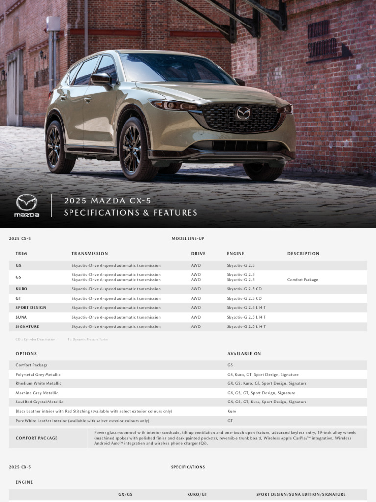 2025 Mazda CX-5 Specifications Overview | PDF | Vehicle Parts | Motor ...