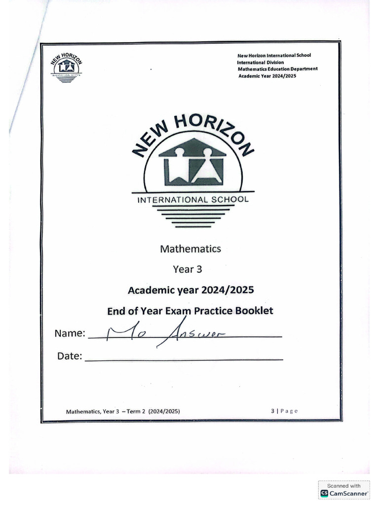 Y3 P. B. Model Answer | PDF
