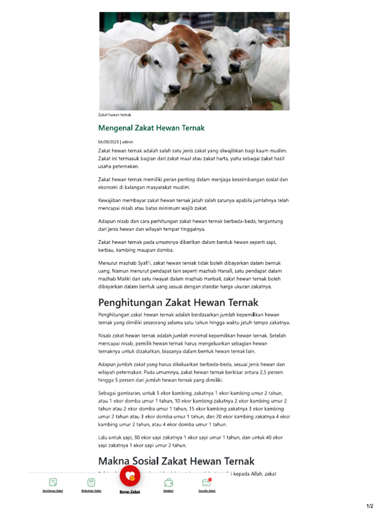 Mengenal Zakat Hewan Ternak | PDF