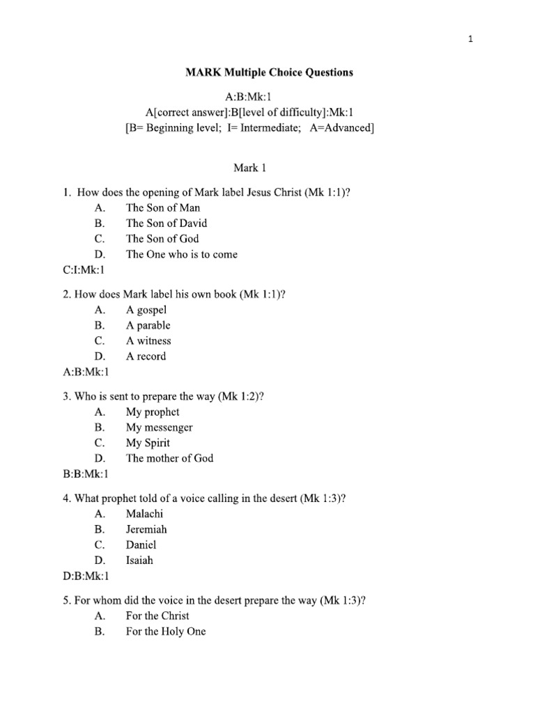 Quiz Mark Paper 1 | PDF