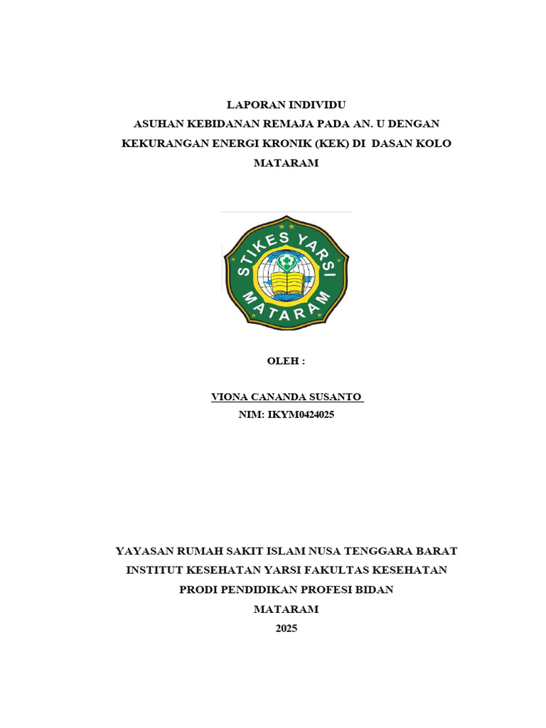 Asuhan Kebidanan Remaja dengan KEK | PDF