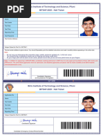 BITSAT-2024 Hall Ticket Instructions | PDF