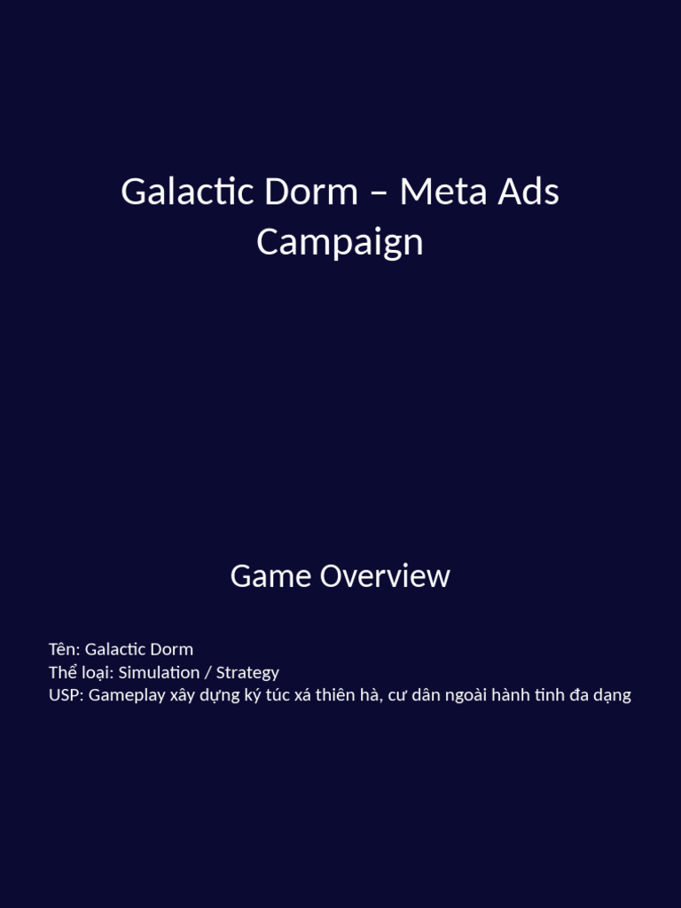 Galactic Dorm Meta Ads Campaign | PDF