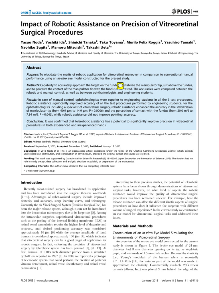 3.2b Noda Et Al 2013 Robots Surgery | PDF | Surgery | Robotics