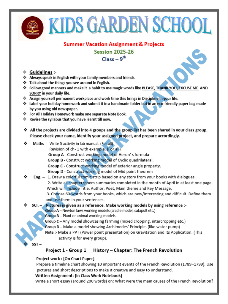 9th Projects & Assignments 2025-26 New PDF Original | PDF