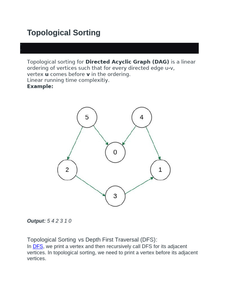Topological Sorting | PDF | Vertex (Graph Theory) | Combinatorics