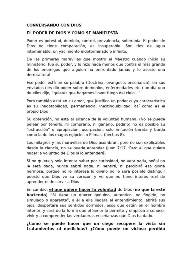 EL PODER DE DIOS | PDF | Dios | Creencia religiosa y doctrina