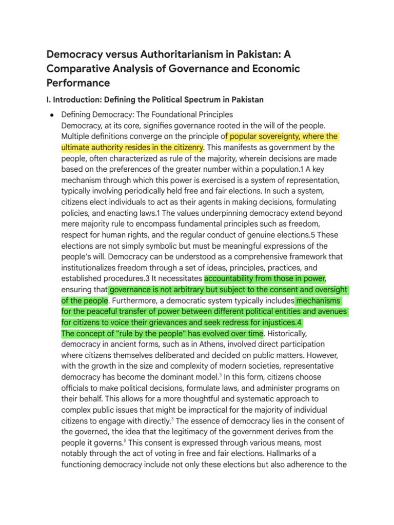 Democracy vs. Authoritarian Economy | PDF | Democracy | Political ...