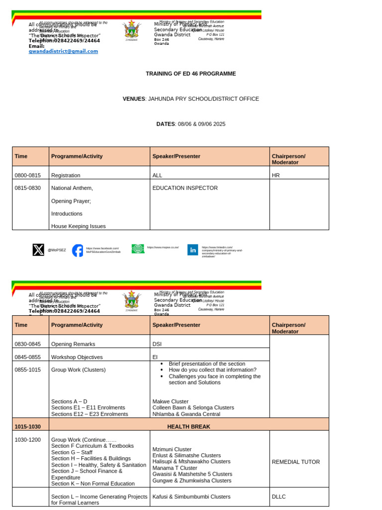 Ed46 2025 Training Programme | PDF | Learning