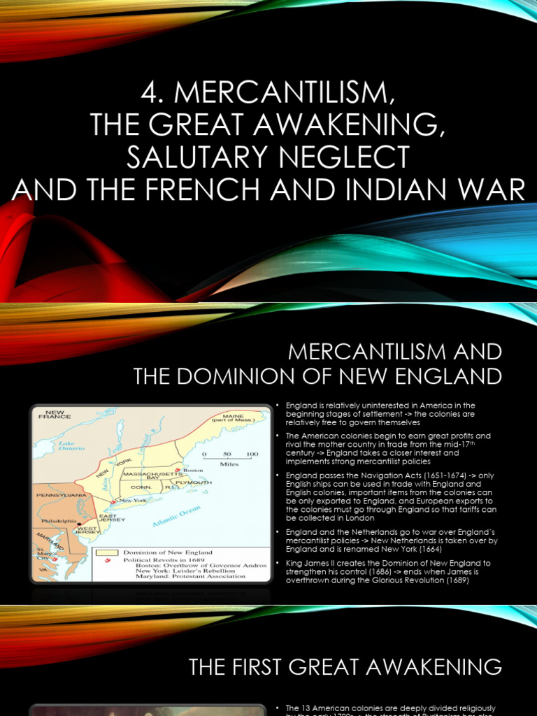 Mercantilism, The Great Awakening and The French and Indian War | PDF
