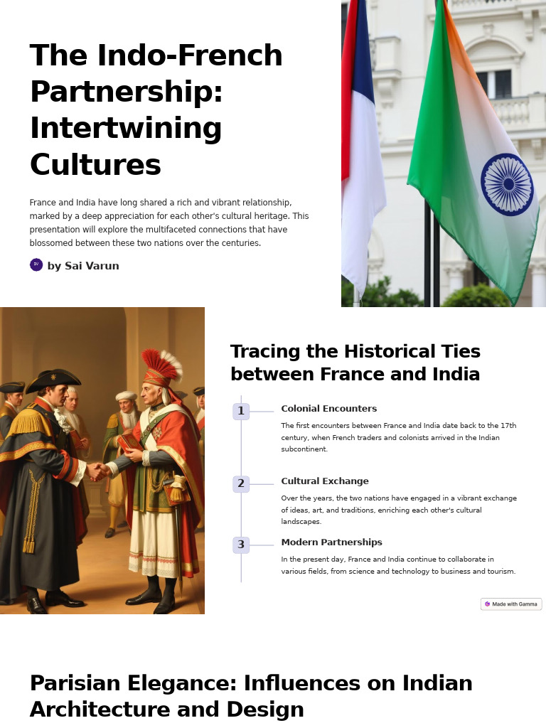 The Indo French Partnership Intertwining Cultures | PDF | The Arts