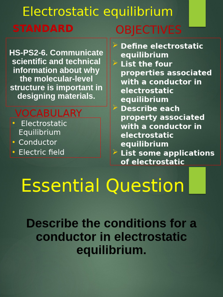 Electrostatic Equilibrium | PDF | Electric Field | Coaxial Cable