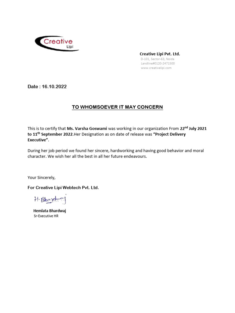 Creative Lipi PVT - Varsha | PDF