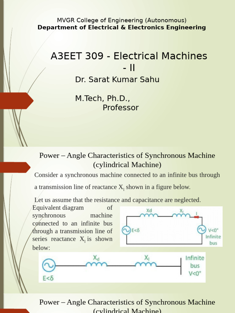 Power Angle Characterestics | PDF | Steady State | Electric Motor