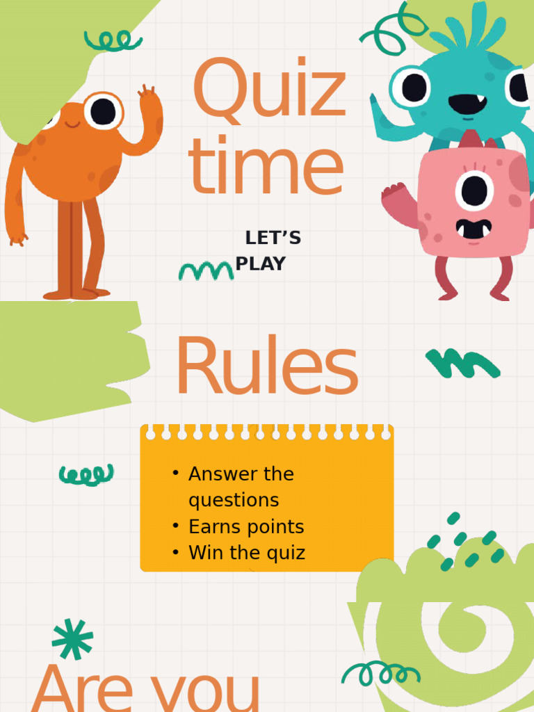 Green and Orange Illustrative Quiz Time Presentation - 20250426 ...