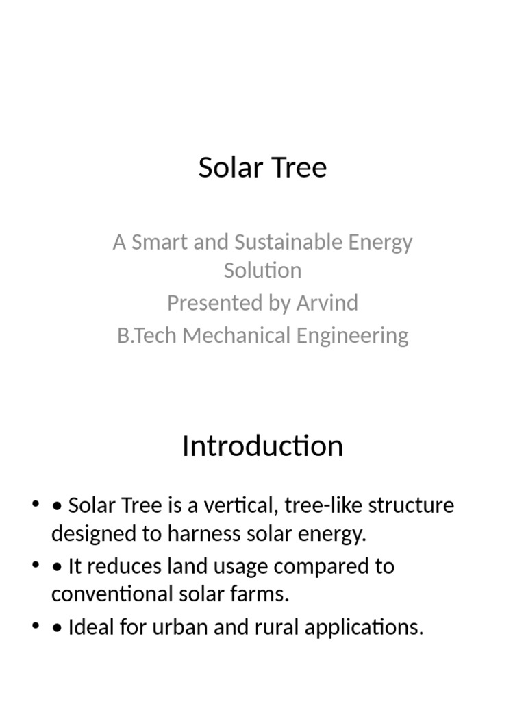 Solar Tree Project Arvind | PDF