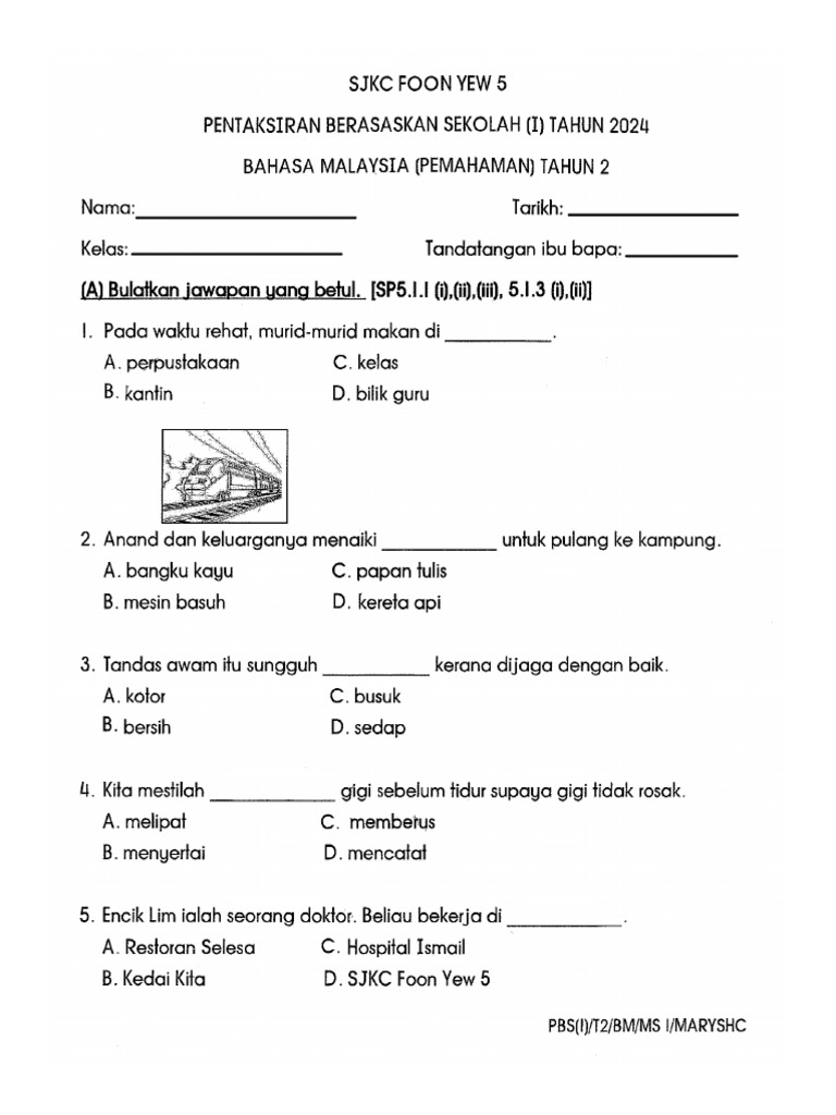 p2 BM Exam Paper Fy5 Oktober 2024&2025 | PDF