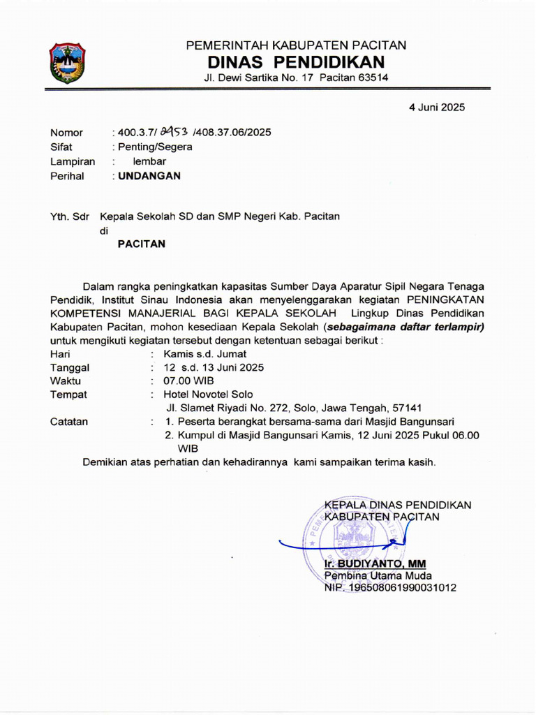 Undangan Bimbingan Teknis KS 062025 | PDF