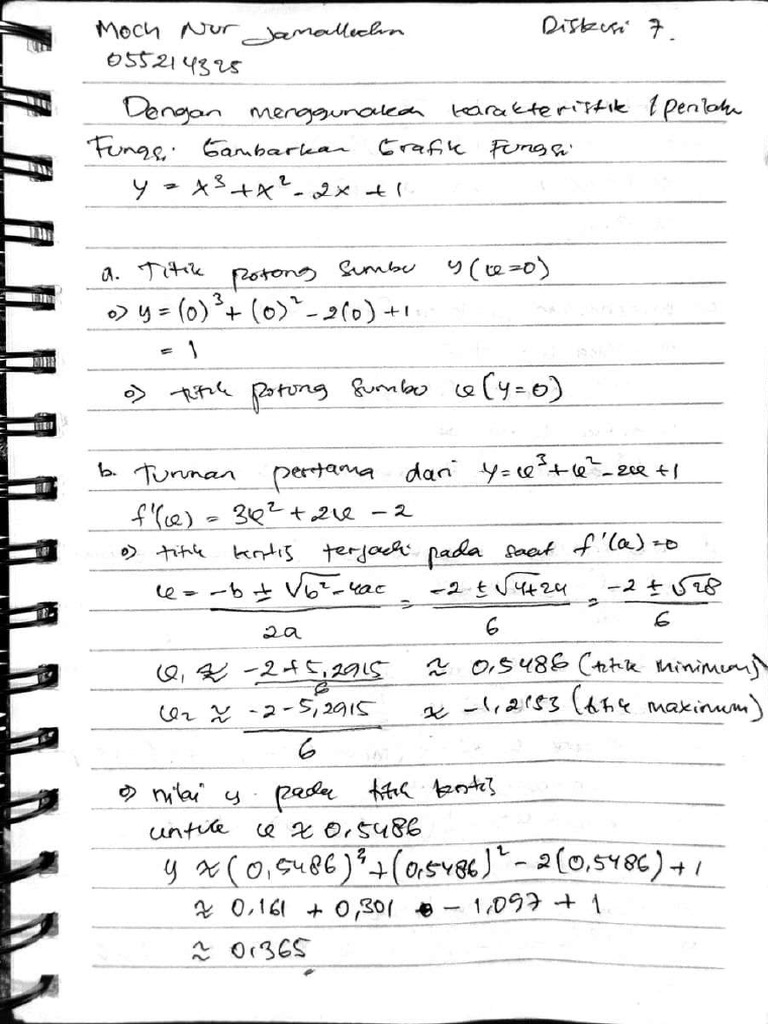 DISKUSI 7 Kalkulus (Moch Nur Jamalludin - 055214325) | PDF