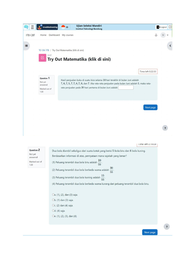 Simulasi Matematika SM-ITB 2024 | PDF