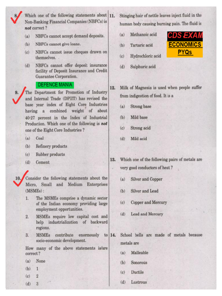Cds Economics Pyqs | PDF