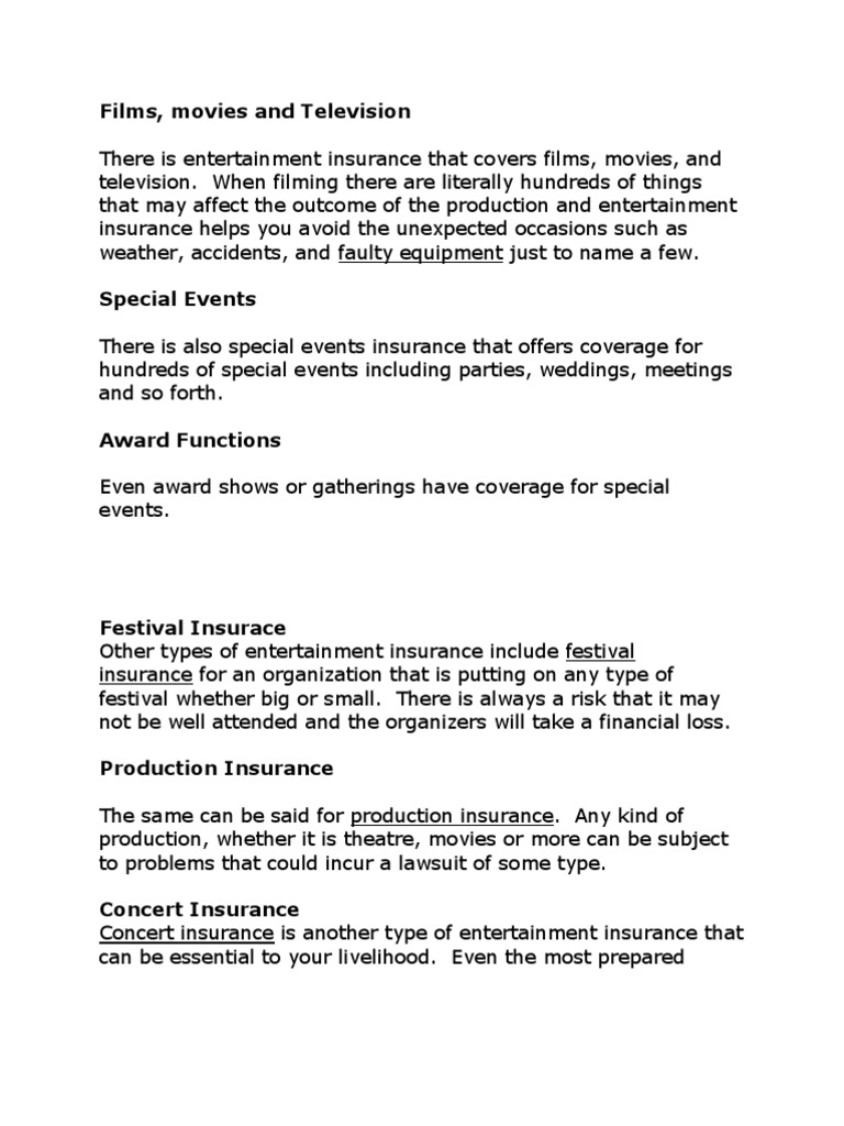 Film Production Insurance Overview | PDF | Cinema Of India | Insurance
