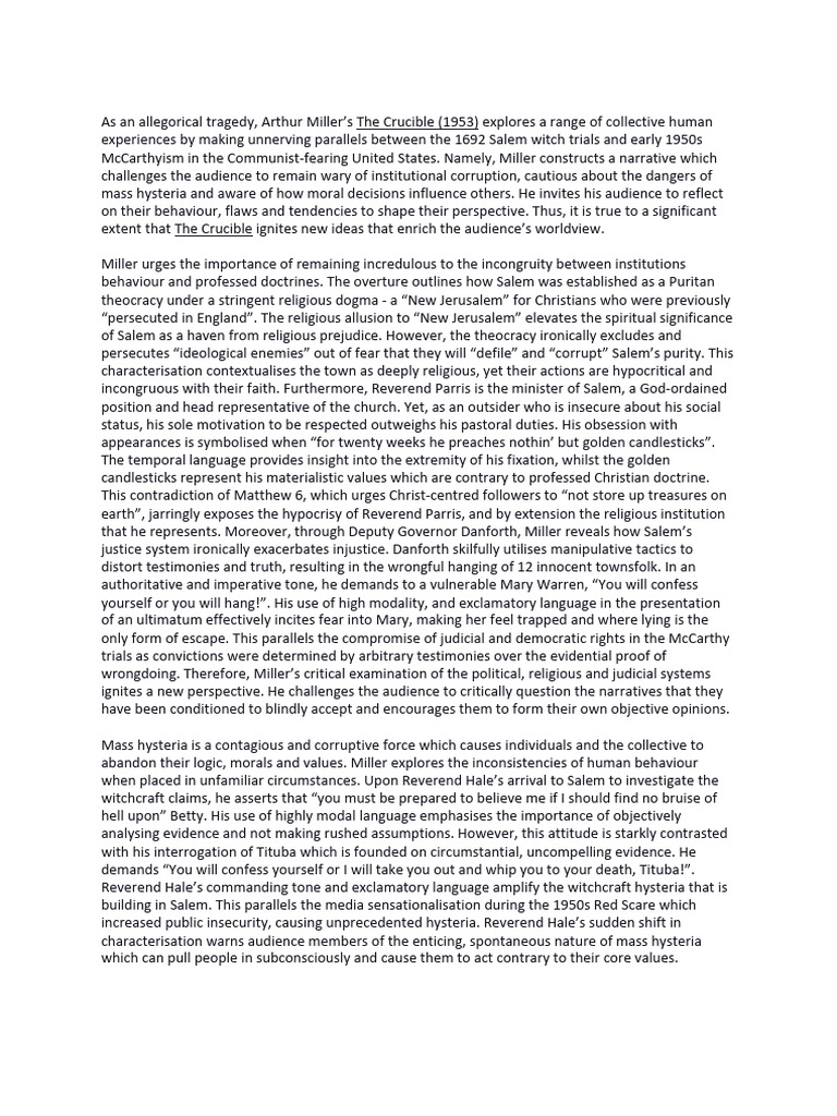 2023 HSC Crucible Essay | PDF