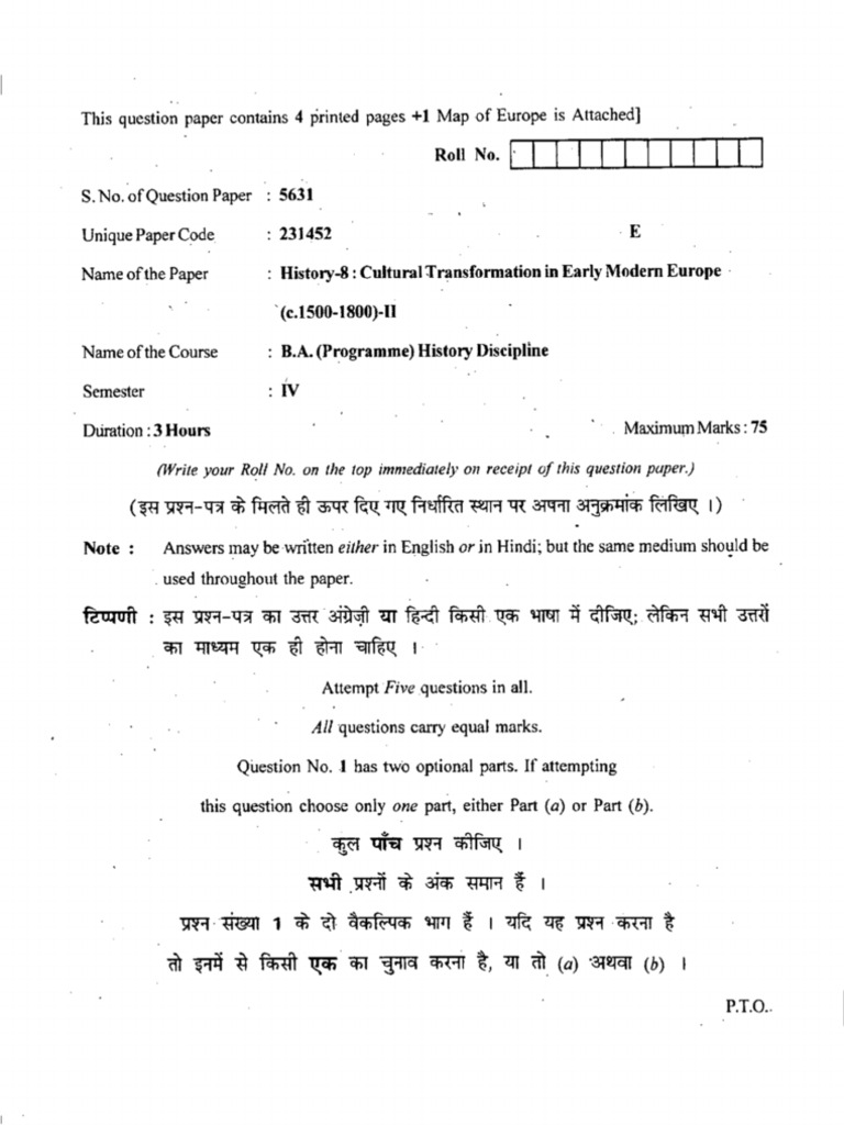 B.A (Prog) History Discipline (History - 8 Cultural Transformation in ...