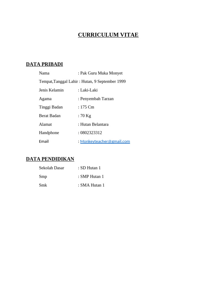 Pak Guru Muka Monyet | PDF