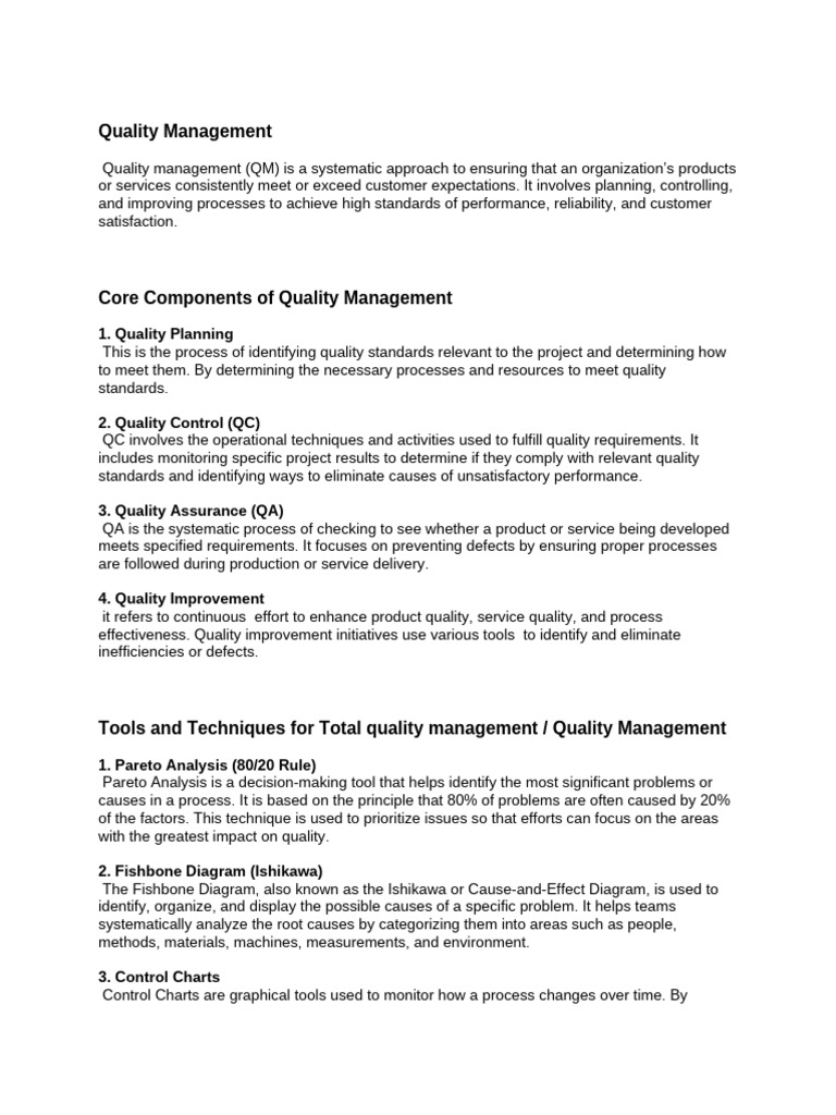 Comprehensive Guide to Quality Management | PDF | Six Sigma | Inventory