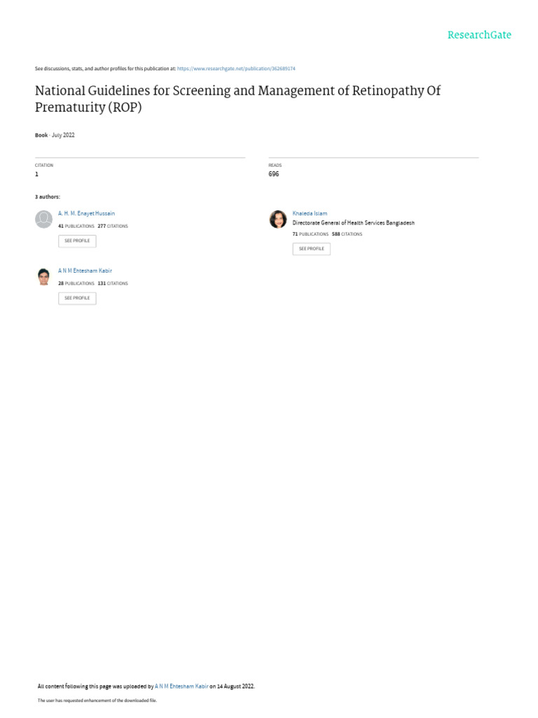 National Guidelines For Management of Rop | PDF | Preterm Birth ...