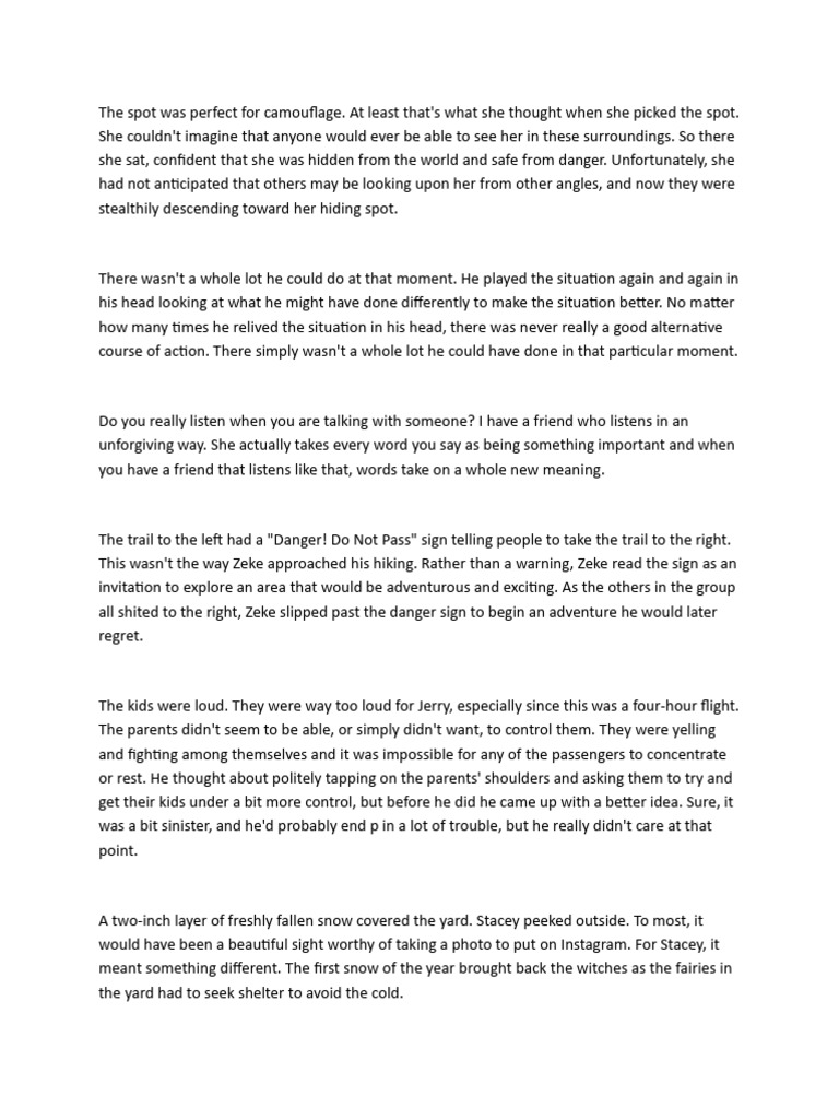 The Spot Was Perfect For Camouflage | PDF