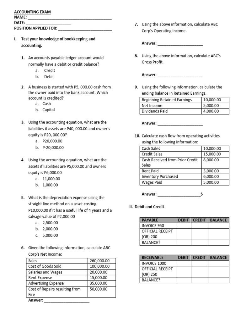 Accounting Exam Ac1435d0 3c12 442f A7d7 Dbb67449c9ad | PDF | Debits And ...
