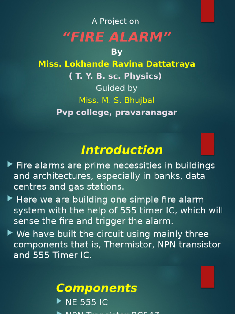 Simple Fire Alarm System Project | PDF | Analog Circuits | Electronic ...