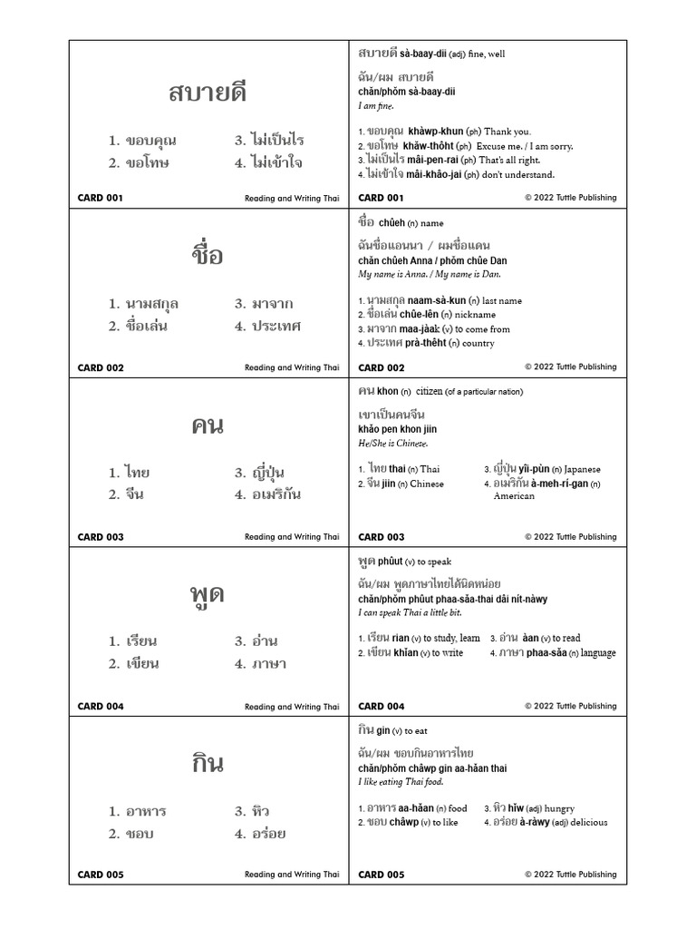 Set 2 - Vocabulary Cards 1 To 50 | PDF